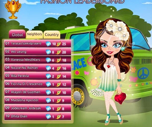 Fashland Help Notes: 70s Flower Van FashCup Winners