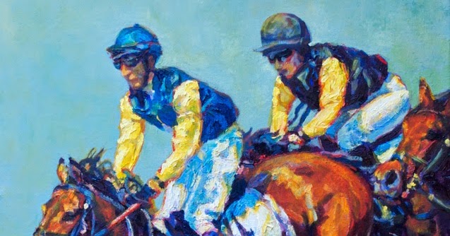 Horse and Rider Art,Jockey Painting, Horse Race Art "Number Four" by ...