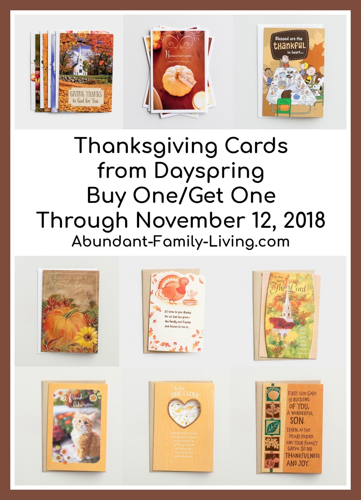 Abundant Family Living: ALL Thanksgiving Cards are Buy One/Get One at ...