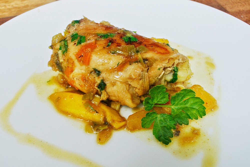 Cocina Inquieta: Pollo dorado con mango