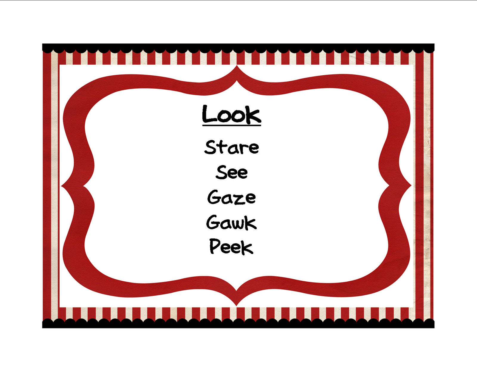 Granny Goes to School: Word Choice: Student Word Rings