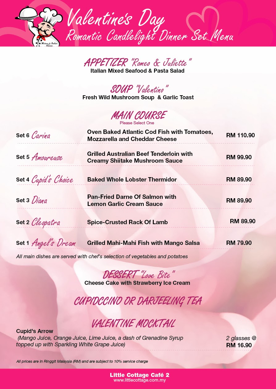 CELEBRATE UNFORGETABLE ROMANTIC DINNER AT LITTLE COTTAGE CAFE 2 ...