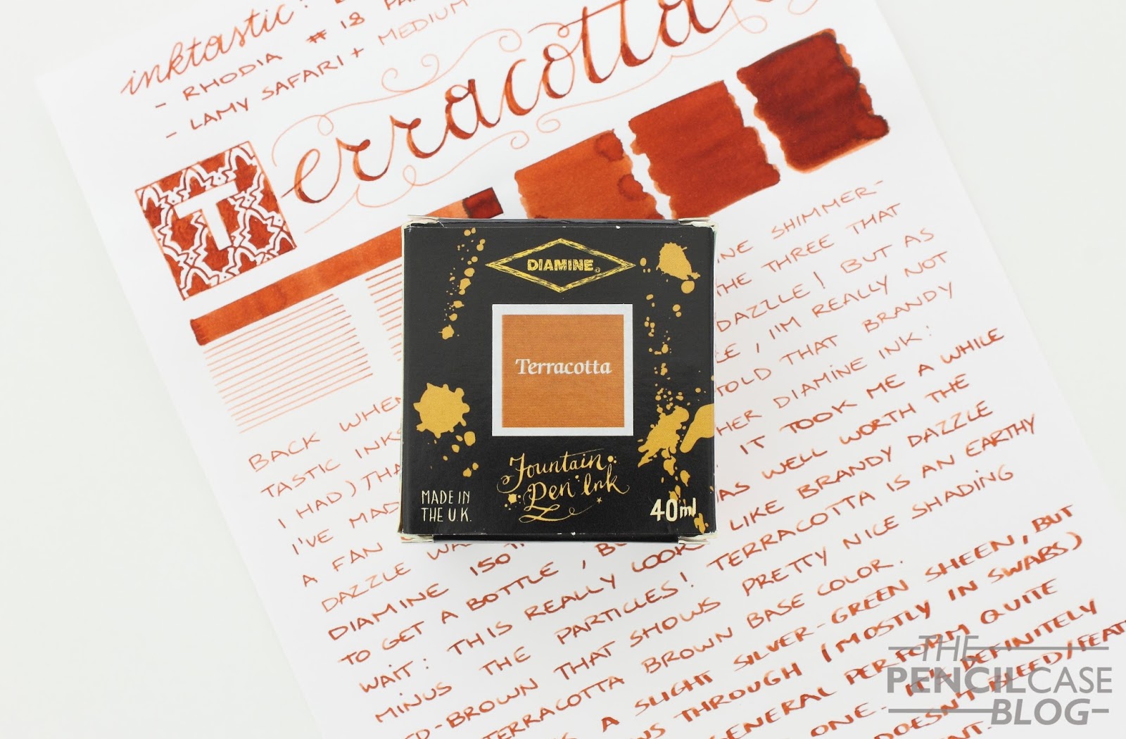 DIAMINE 150TH ANNIVERSARY TERRACOTTA INK REVIEW | The Pencilcase Blog ...