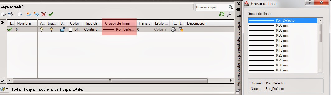 Grosores de línea en Autocad - Recursos Interior. Autocad, dwg, planos ...