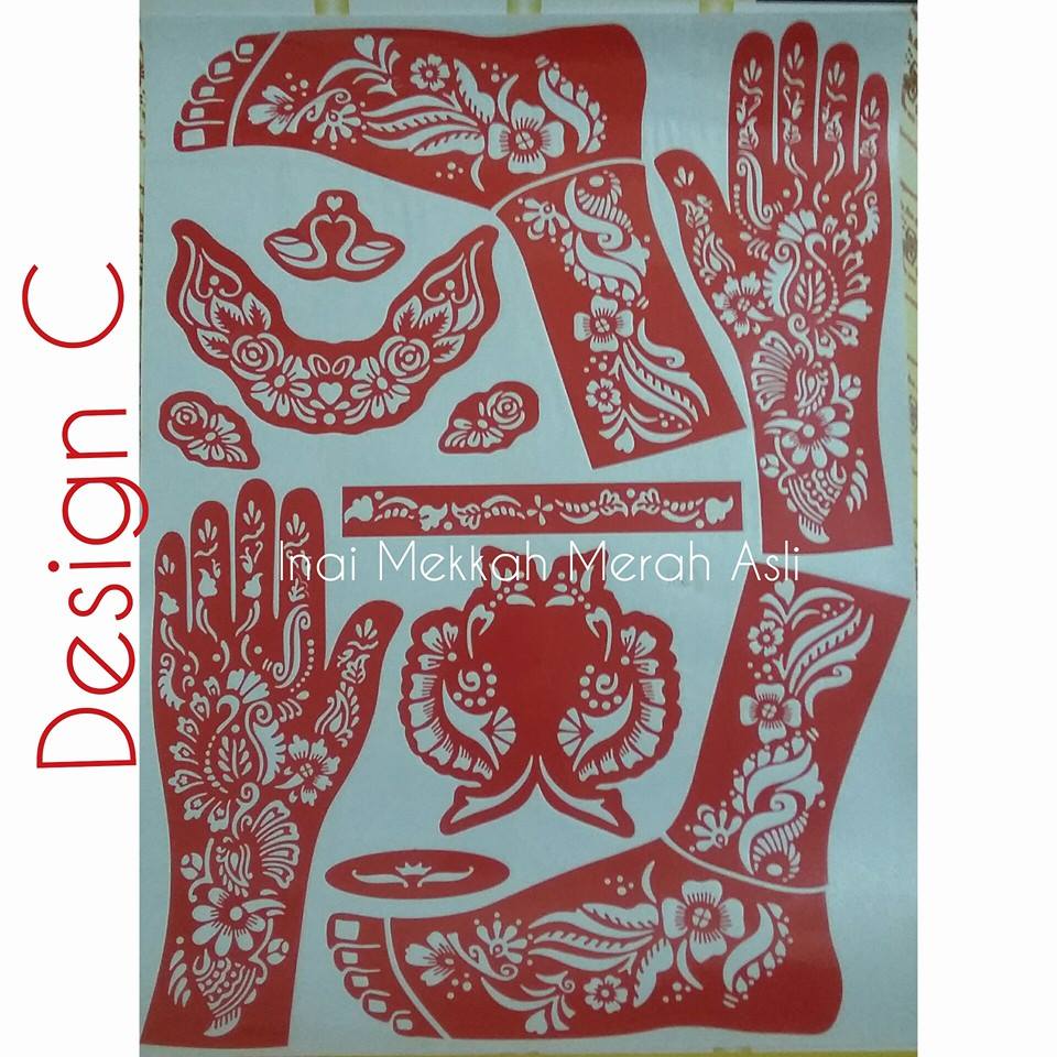 INAI MEKKAH MERAH ASLI: Sticker Corak Inai