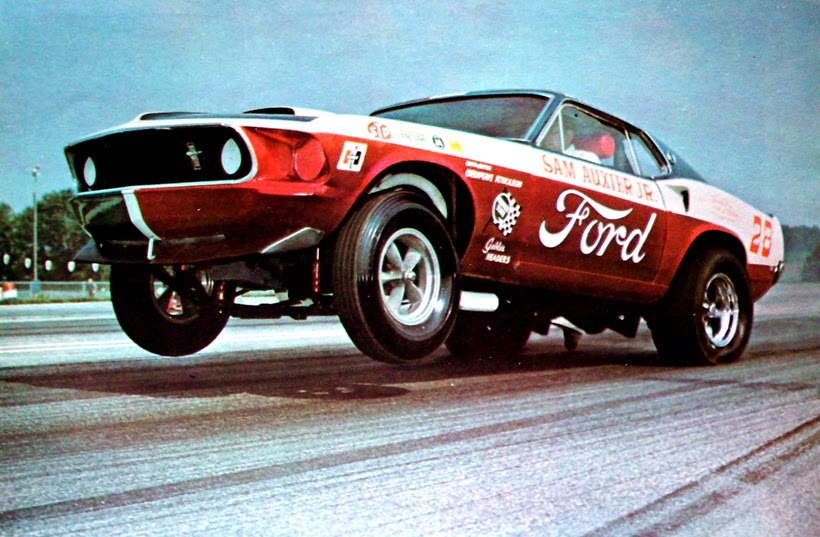 Deadly Curves: 1969 Ford Mustang Fastback 427 Drag Car Launch Shot