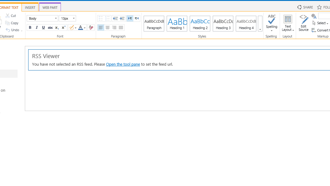 Embed an RSS feed into your SharePoint site