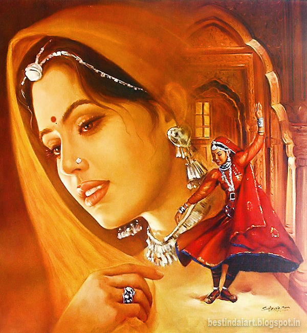Indian Woman Dancing Painting