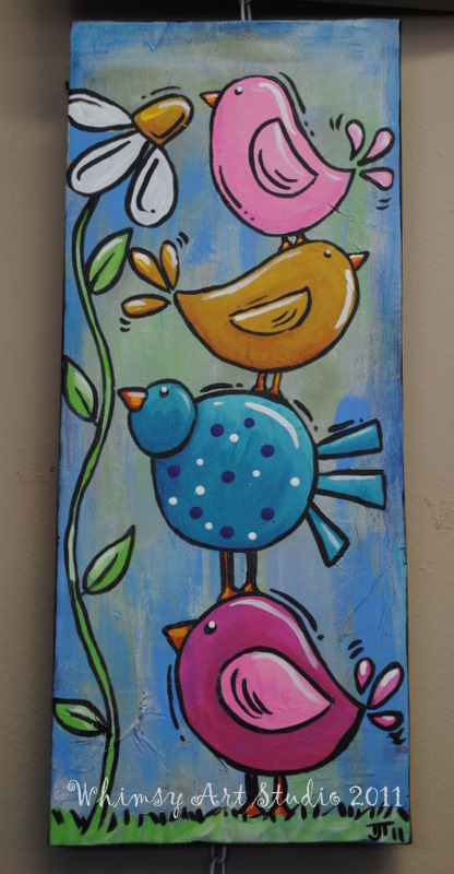 whimsy art studio: a stack of birds..