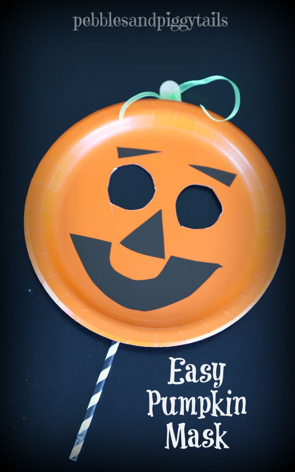 Easy Paper Plate Pumpkin Mask Craft | Making Life Blissful