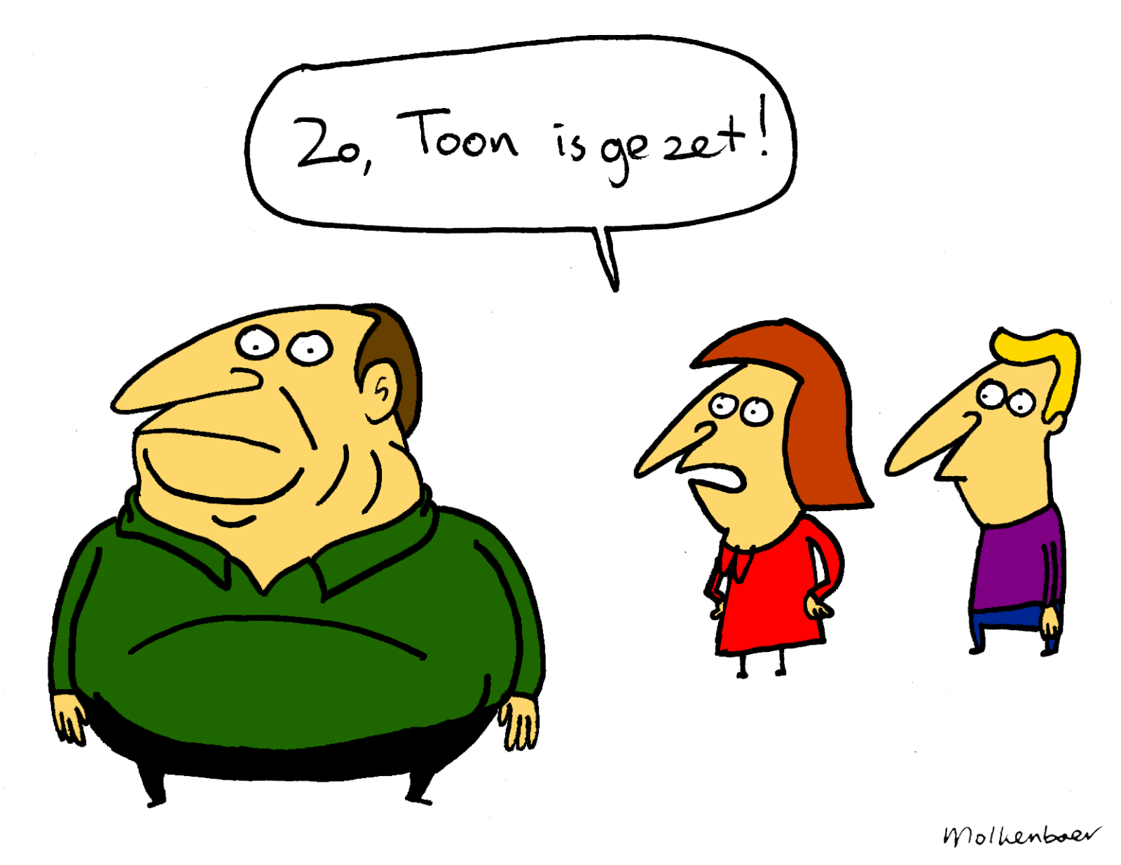 Molkenboer, cartoons en illustraties: Cartoon: Gezet