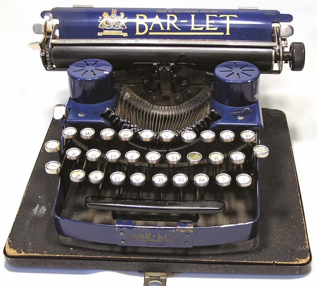 oz.Typewriter: Bar-Let Portable Typewriter (1934): My New 8lb Green Baby