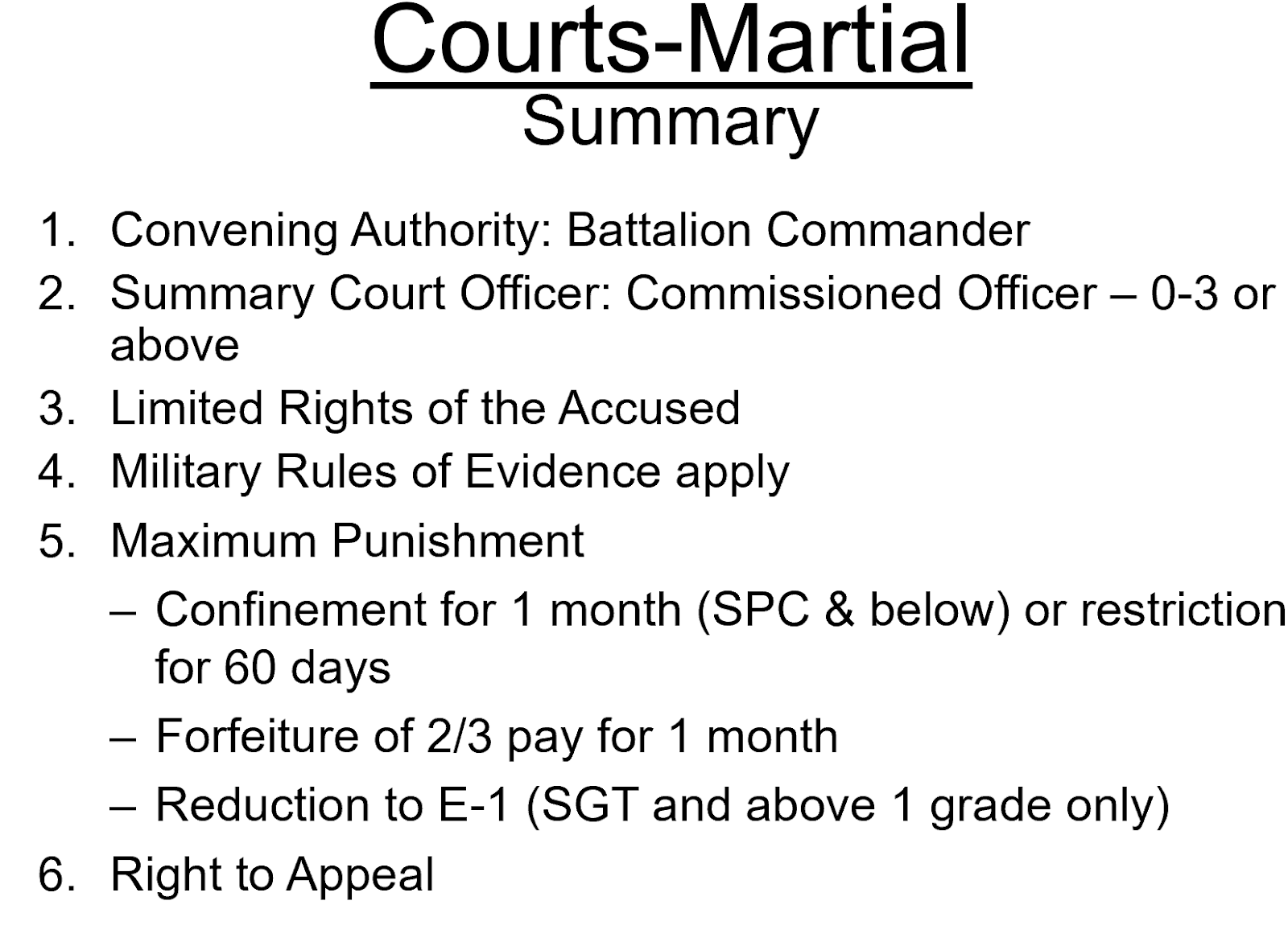 Basic Military Justice For Military Leaders (UCMJ): UCMJ