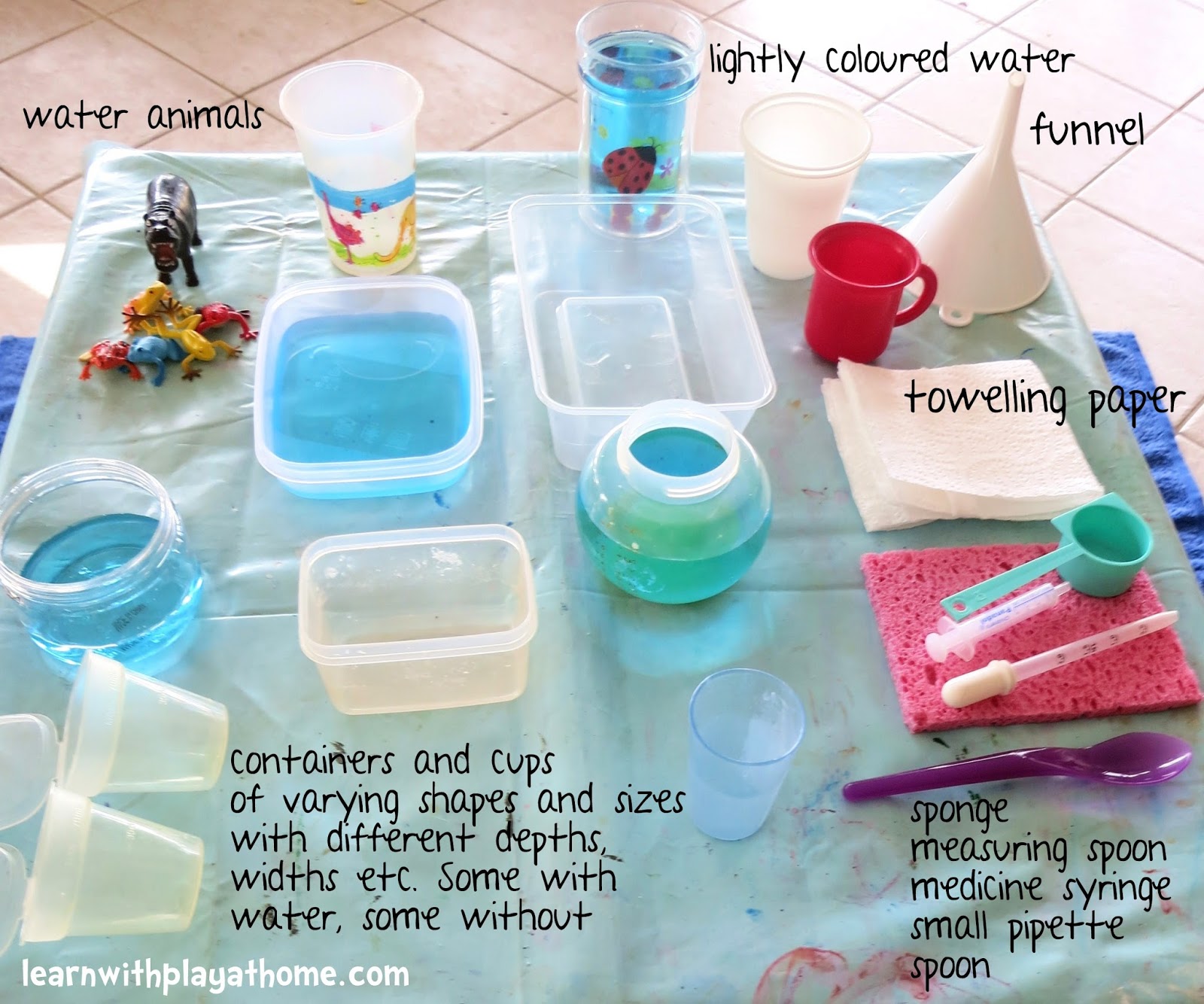 Learn with Play at Home: Toddler Inside Water Play Activity