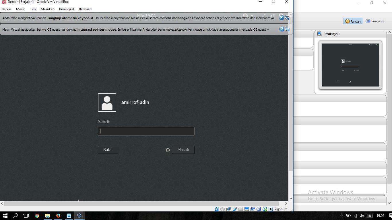 Tutorial Install Linux Debian Berbasis (CLI) melalui Virtual Box