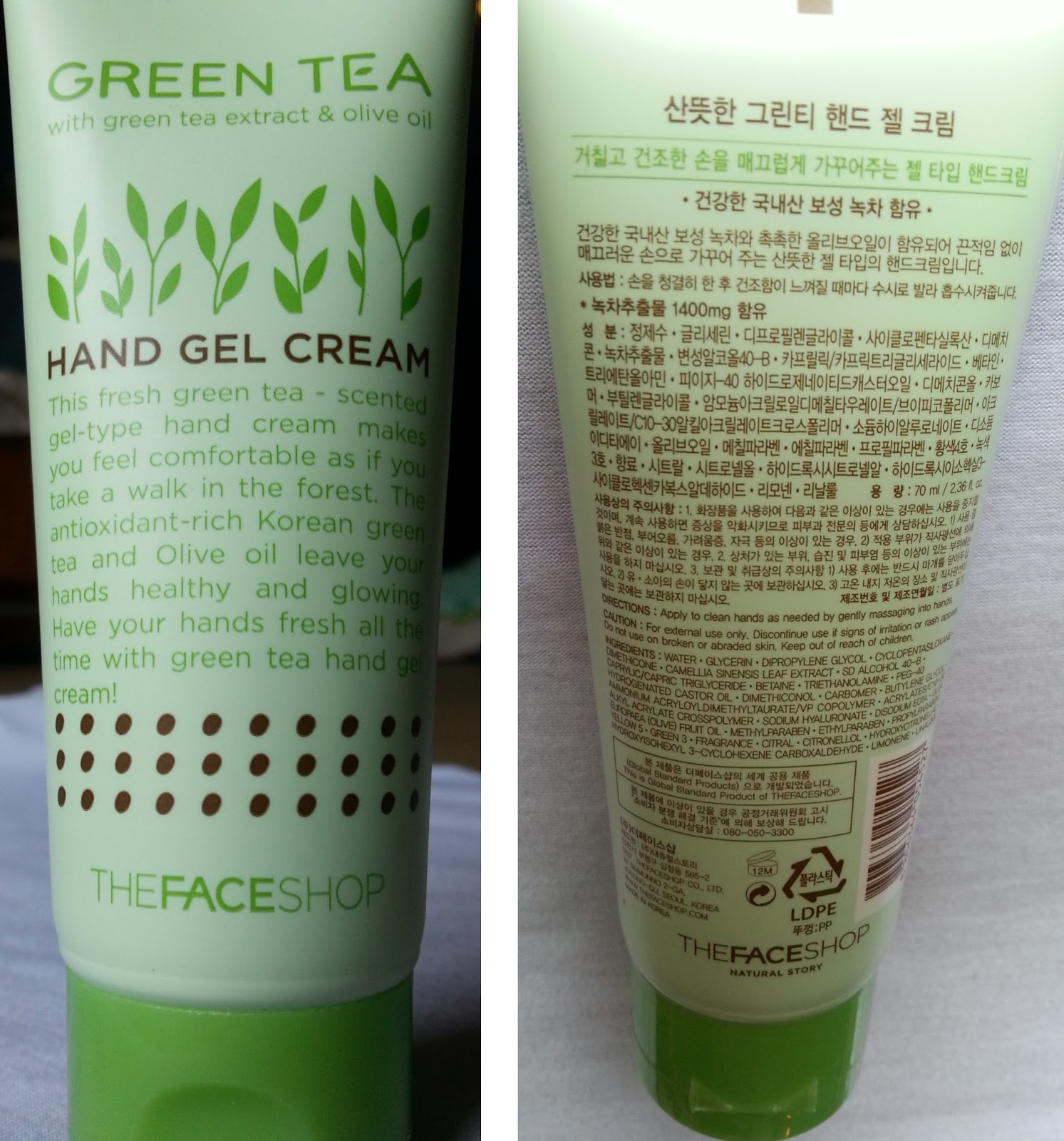 Sparkle and Rose: The Face Shop Green Tea Hand Gel