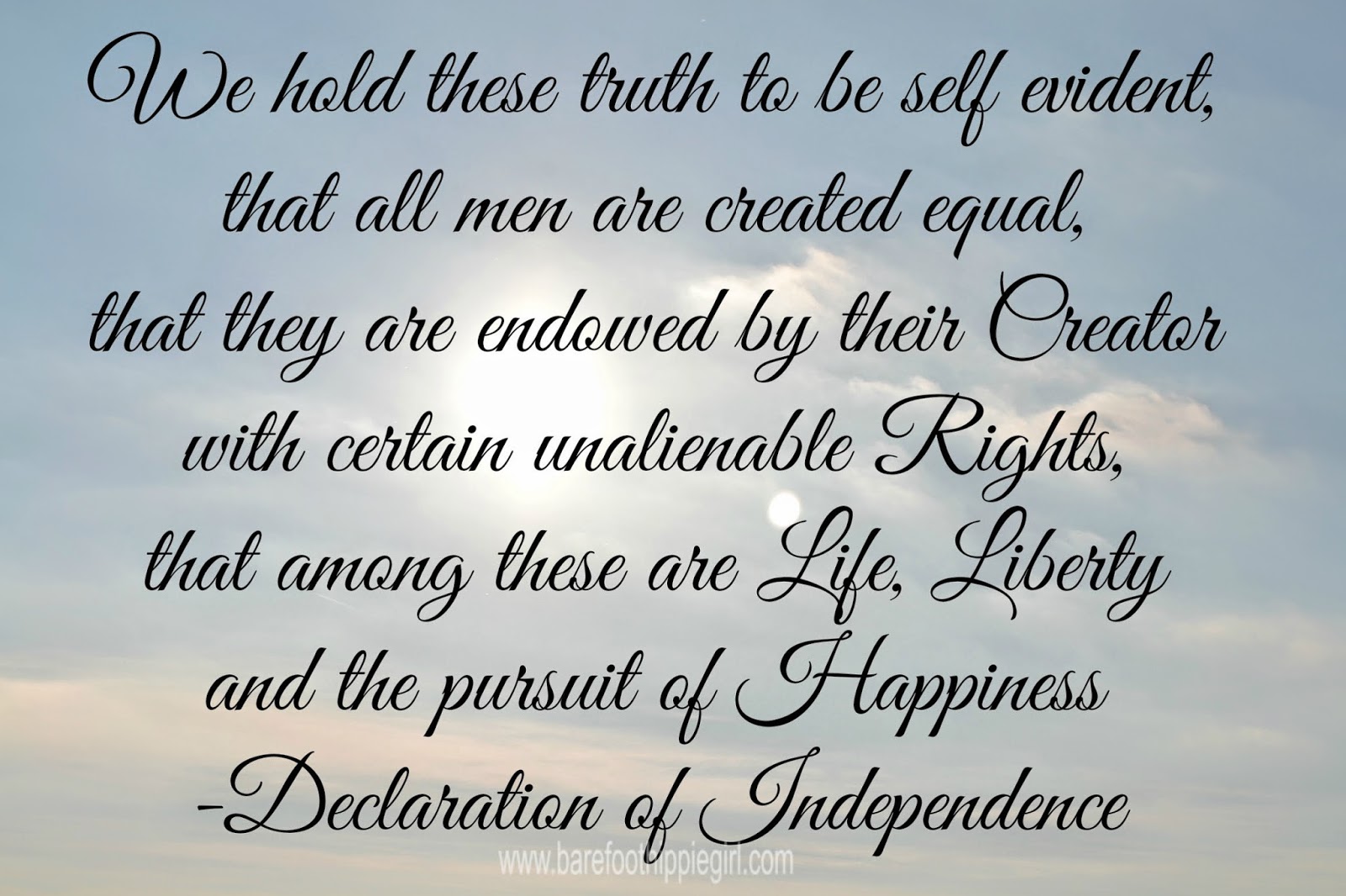 Barefoot Hippie Girl: Certain Unalienable Rights