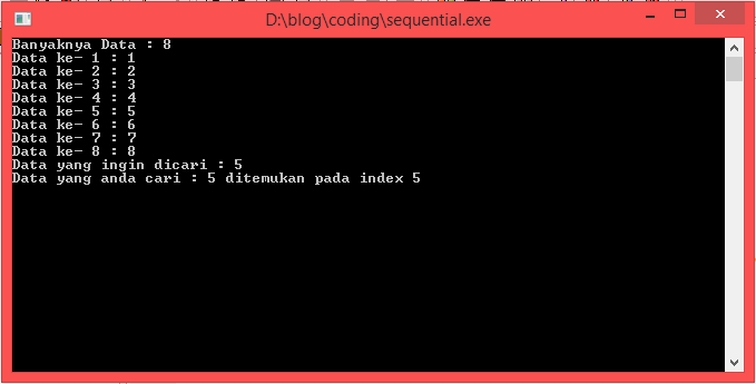 Pencarian Dengan Sequential Search bahasa C ~ Ilmu Berlian