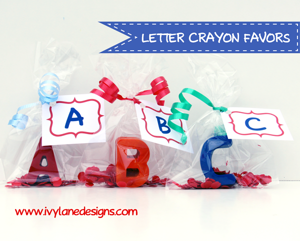 IVY LANE DESIGNS: Recycled Letter Crayon Party Favors