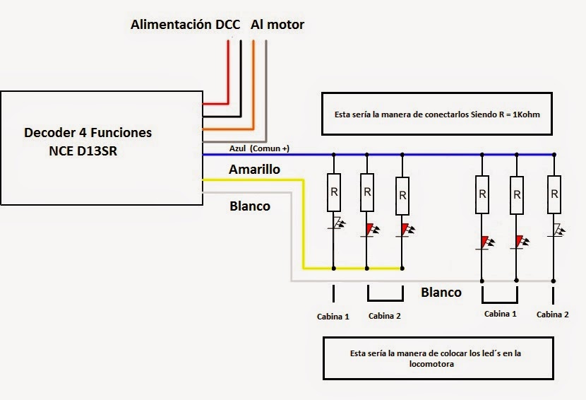 infotronikblog: Decoder NCE D13SR como conectar leds