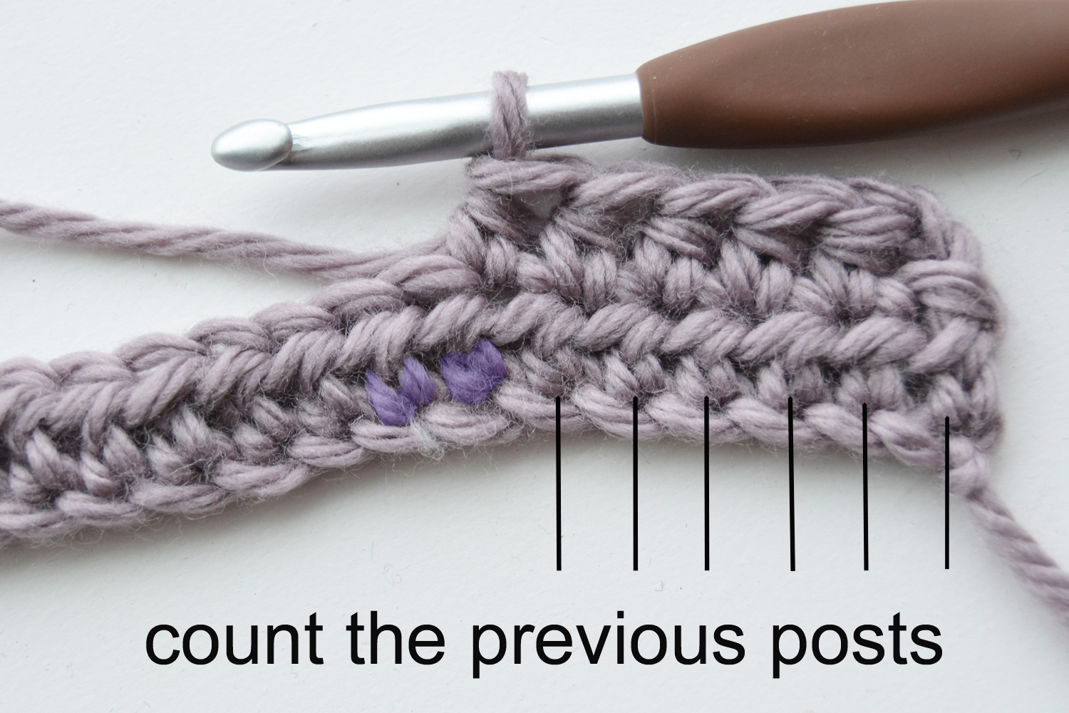 knotsewcute : how to correctly place your post stitches.
