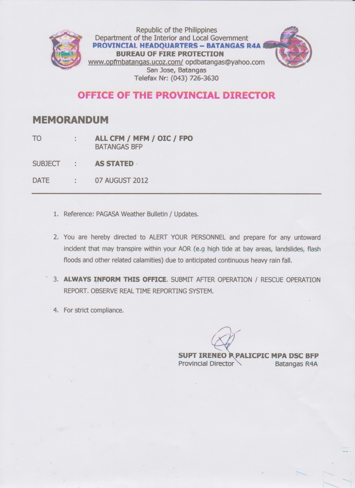 OPD-BATANGAS ARCHIVES: August 2012