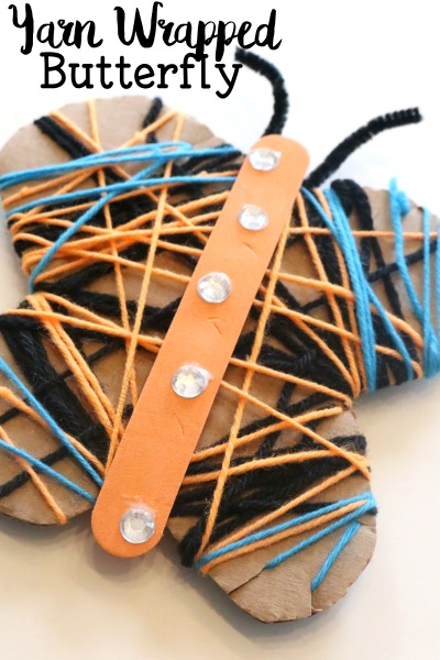Yarn Wrapping Butterfly Craft for Kids | School Time Snippets