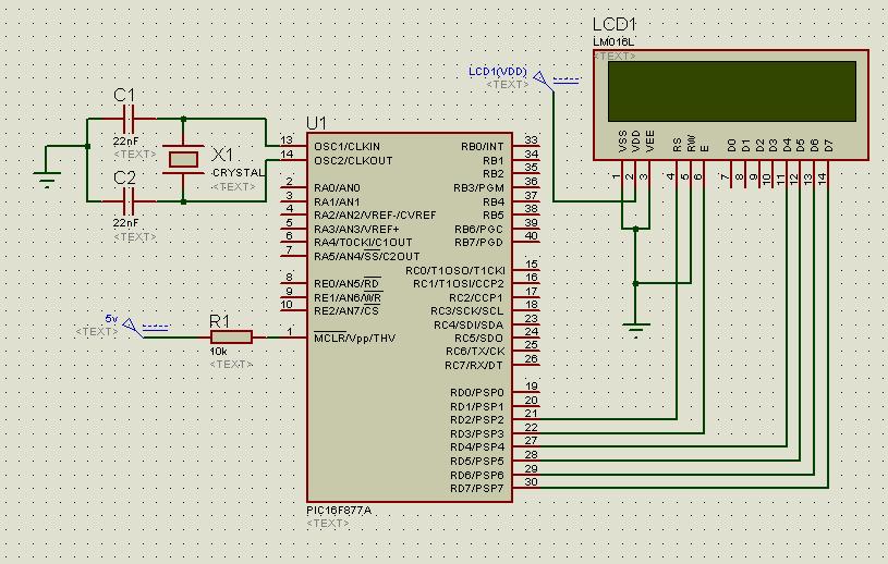 Microcontroller: Interfacing LCD with PIC 16F877A Microcontroller