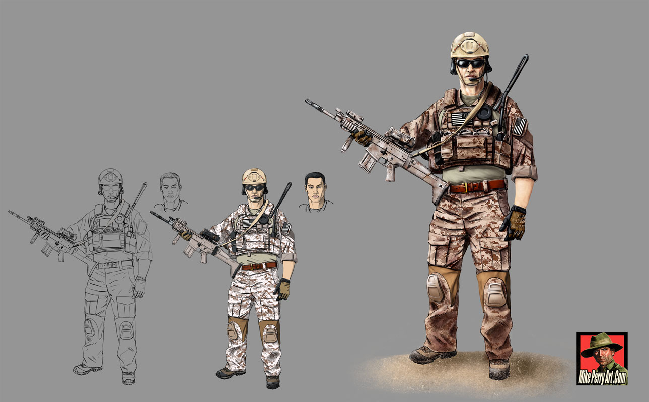 Mike Perry Art. Com: Navy Seal Character