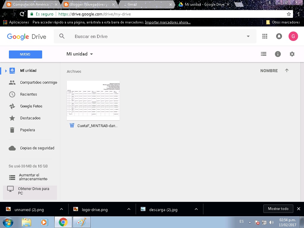Navegadores y buscadores: Subir archivos a Google Drive