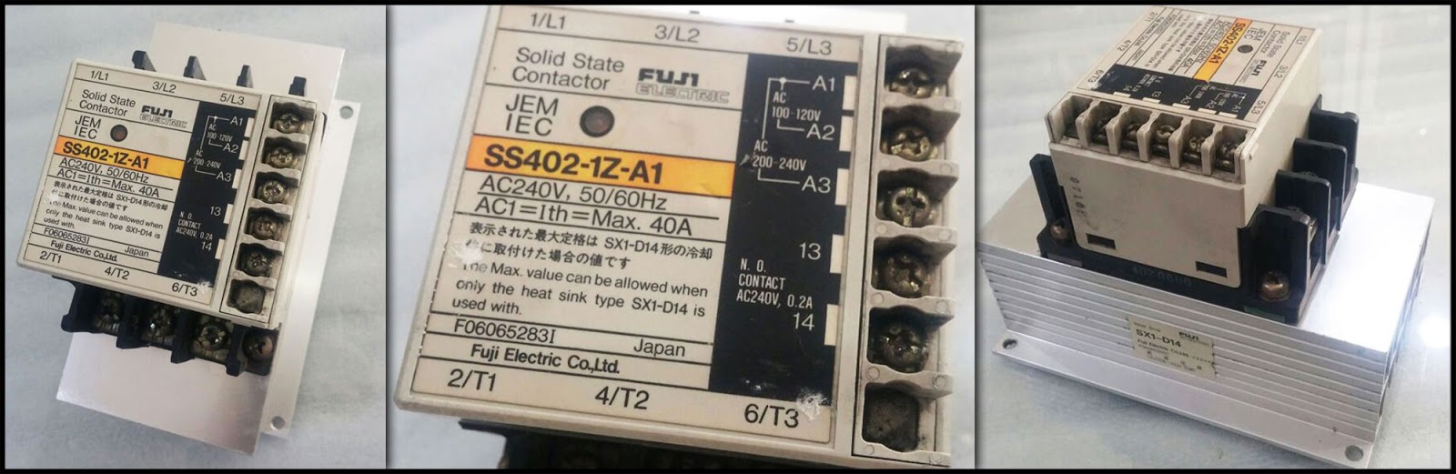 2nd MACHINE: Solid state contactor, SS402-1Z-A1 AC240V, 40A, Fuji Electric
