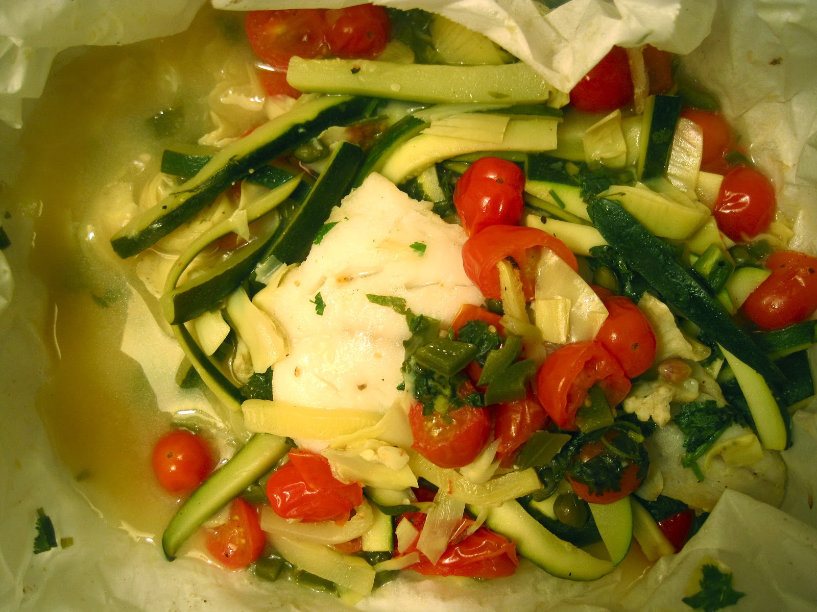 Kvell in the Kitchen: Cod and Spring Vegetables en Papillote