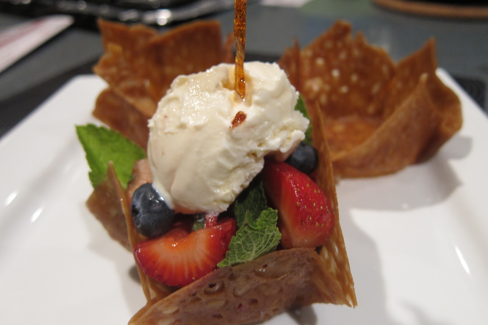 Mint and Mimosas: #273 Crispy Caramel Tuile Cups filled with Fresh ...