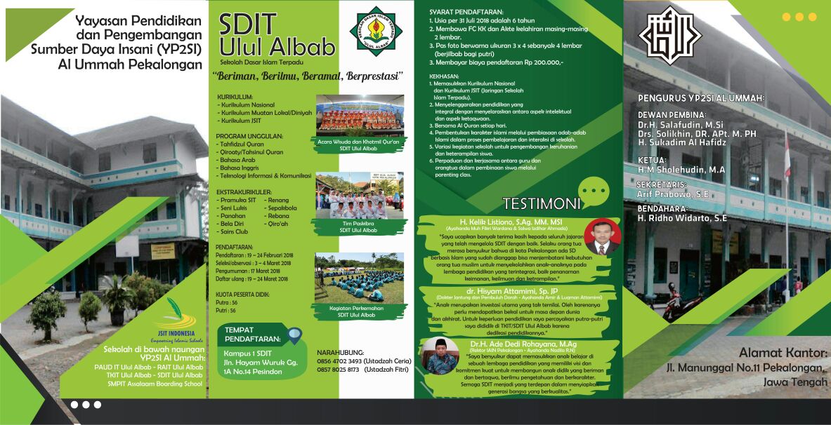 BROSUR PPDB PAUD, TKIT, RAIT, SDIT Ulul Albab dan PPTQ SMPIT Assalaam ...