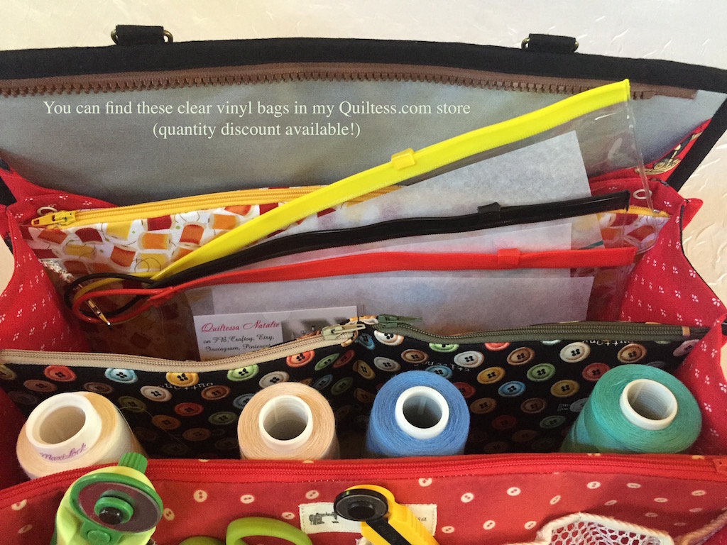 Quiltessa: Patchwork palette: My new Quilters organizer bag, now in red!