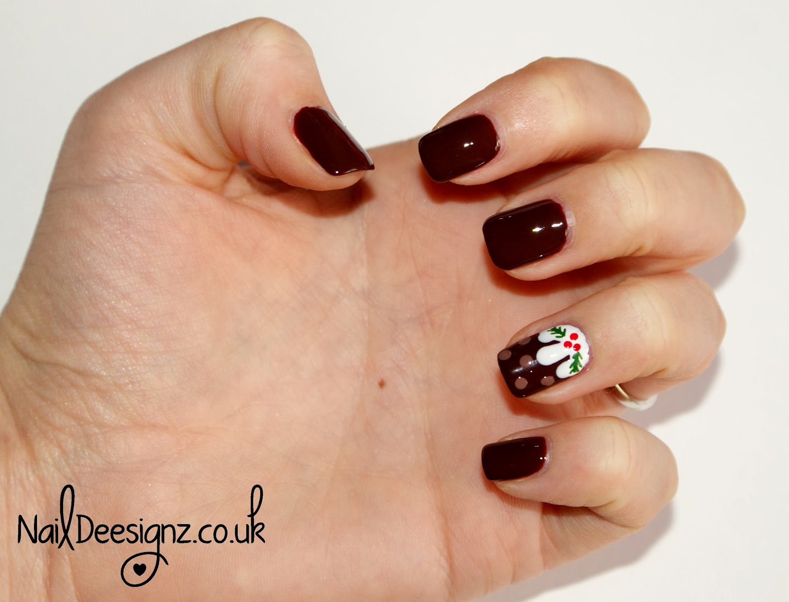 NailDeesignz: Christmas Pudding Nail Art