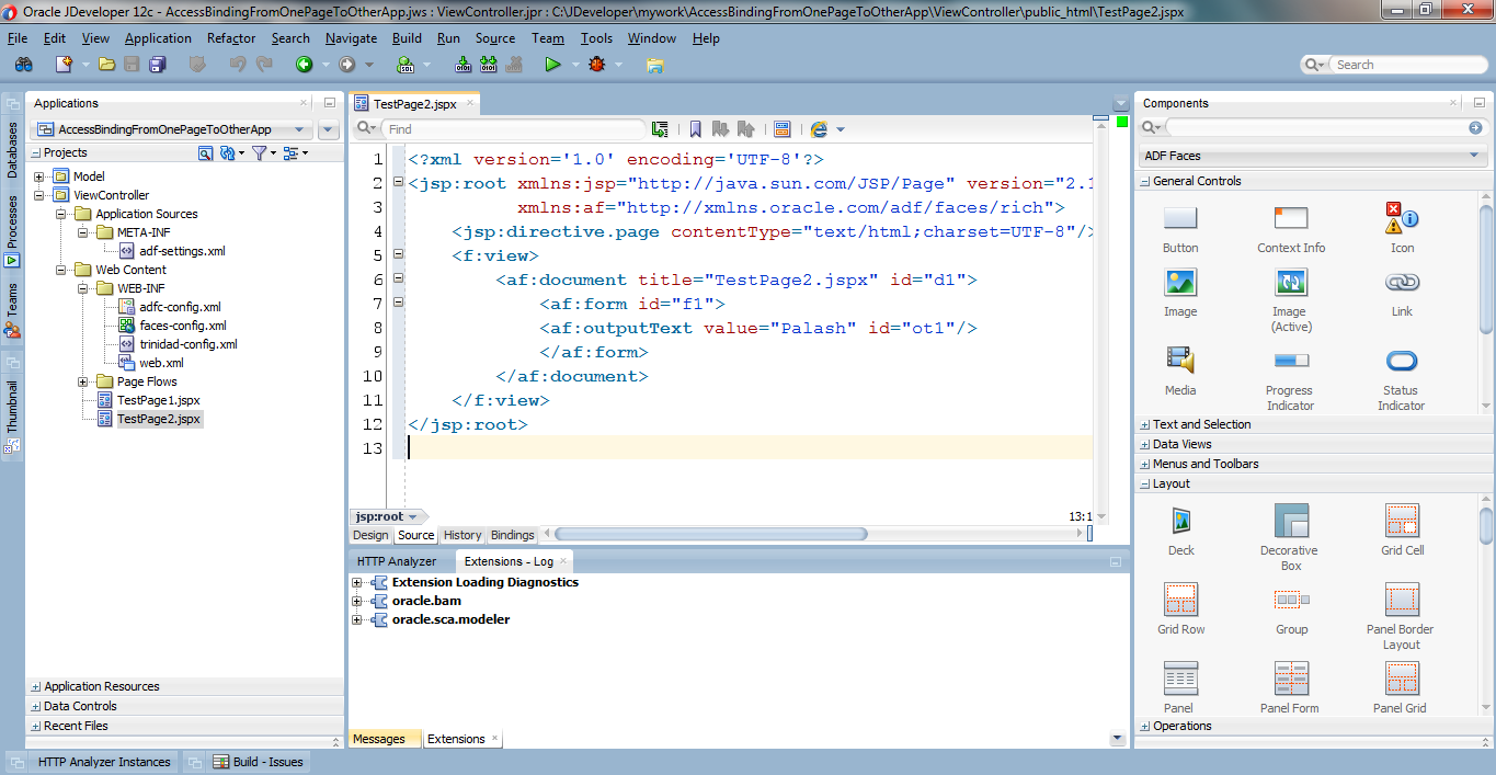 How To Create A Page Definition File And Managed Bean For A Jspxjsf Page ~ Oracle Adf 12c