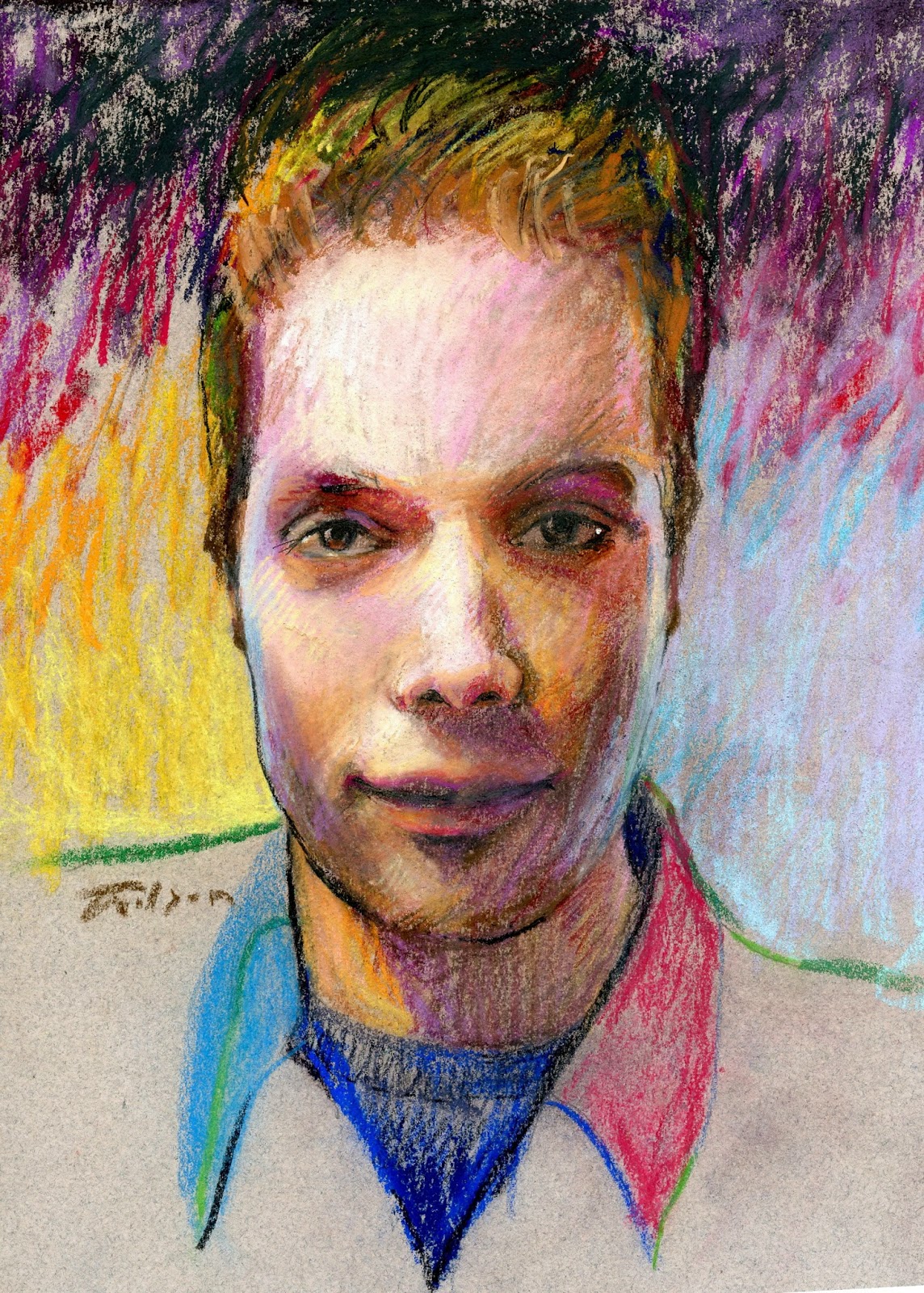 Artist Ron Wilson - Canada: "Sean Thompson" master drummer, pastel 11x14