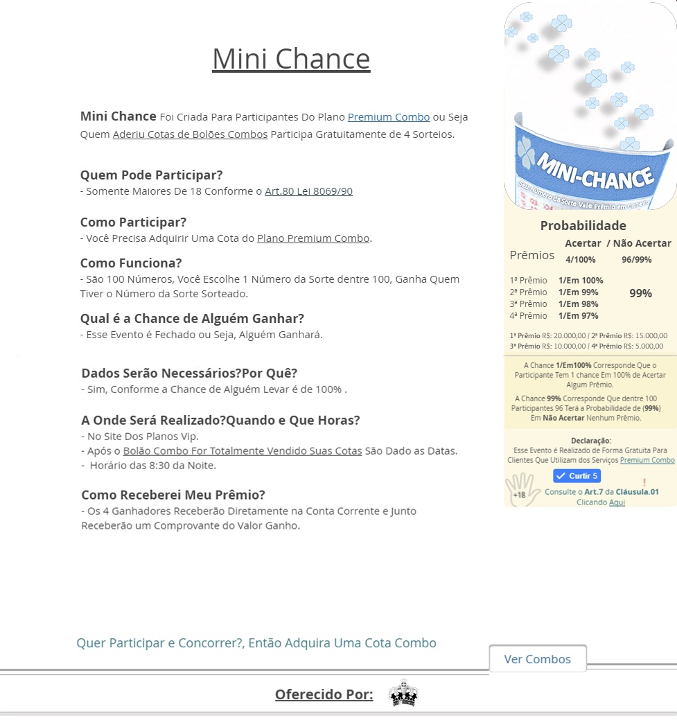 Mini Chance Para Participantes Premium Combo