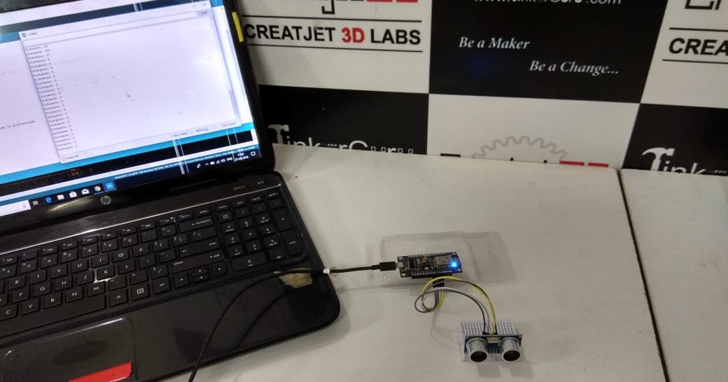 Distance measurement using HC-SR04 via NODEMCU by Creatjet3d labs. Distance measurement using HC-SR04 via NODEMCU by Creatjet3d labs.