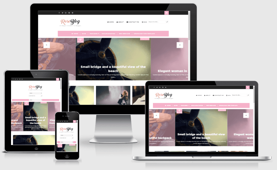 Rose Blog - Responsive Elegant Beauty Blogger Template