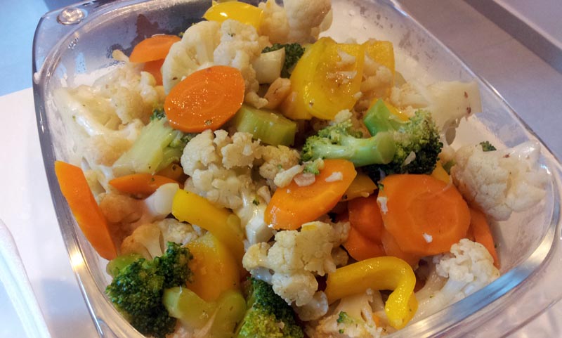 Wild Child: Semi-homecooked dinner: Roast chicken, cauli-broc-carrot ...