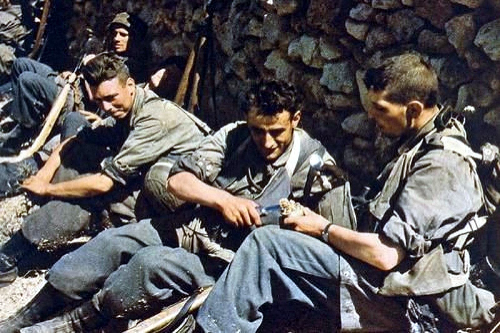 World War II in Color: Fallschirmjäger Rests at Crete