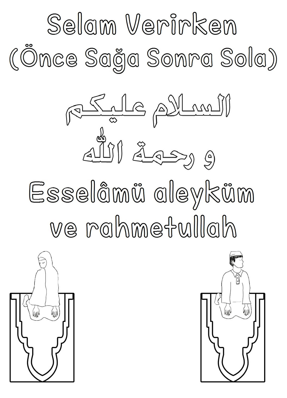 DinDersiOyun.com: Namaz Dualari Boyama Kagitlari