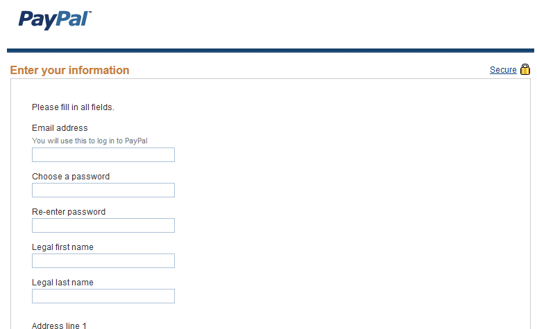 create paypal account