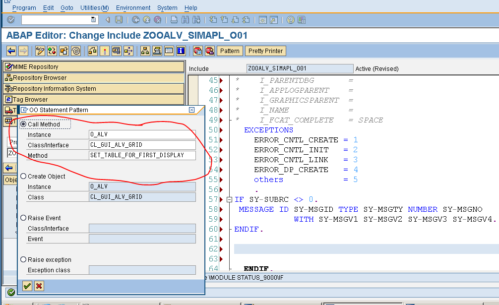 SAP TECH: Basic OO-ALV Report ( SE80 )