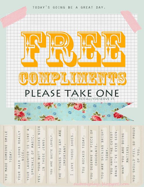 My Favorite Things!: Free Compliments Poster!
