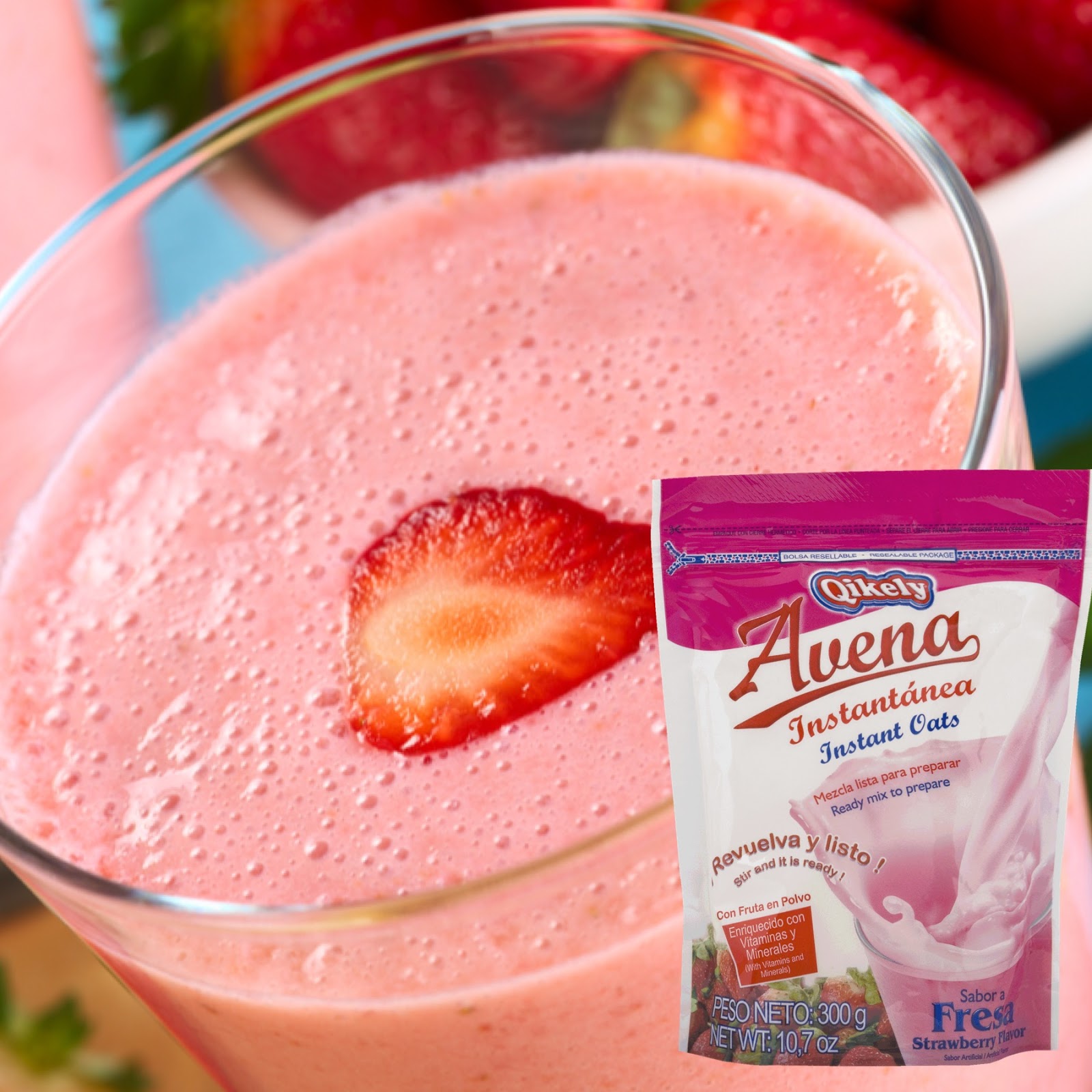 Receta Qikely: Malteada de Fresa