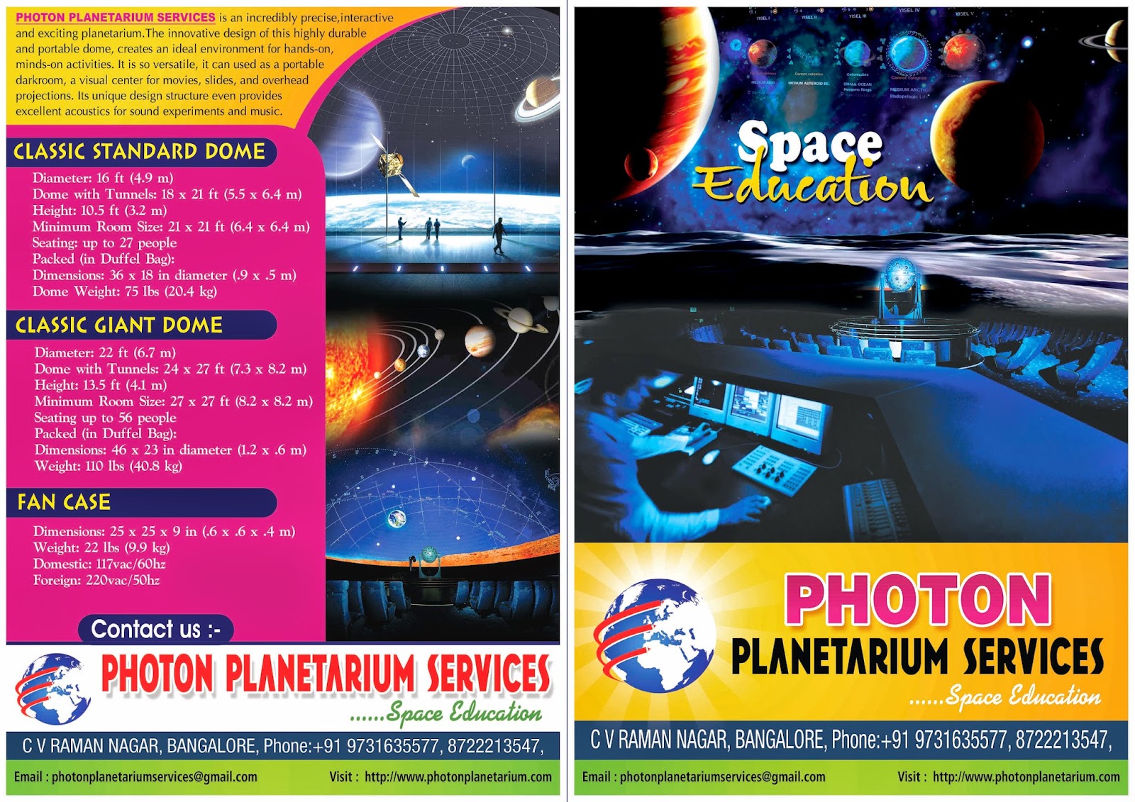 Photon Planetarium serivces(Bangalore) Brochure design | naveengfx