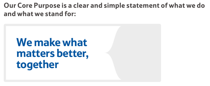 Essential Guide to Marketing Planning: Tesco's core purpose, over time